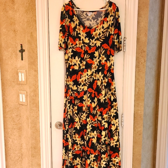 LuLaRoe | Dresses | Lularoe Ana Scoop Neck Floral Maxi Dress Xl | Poshmark